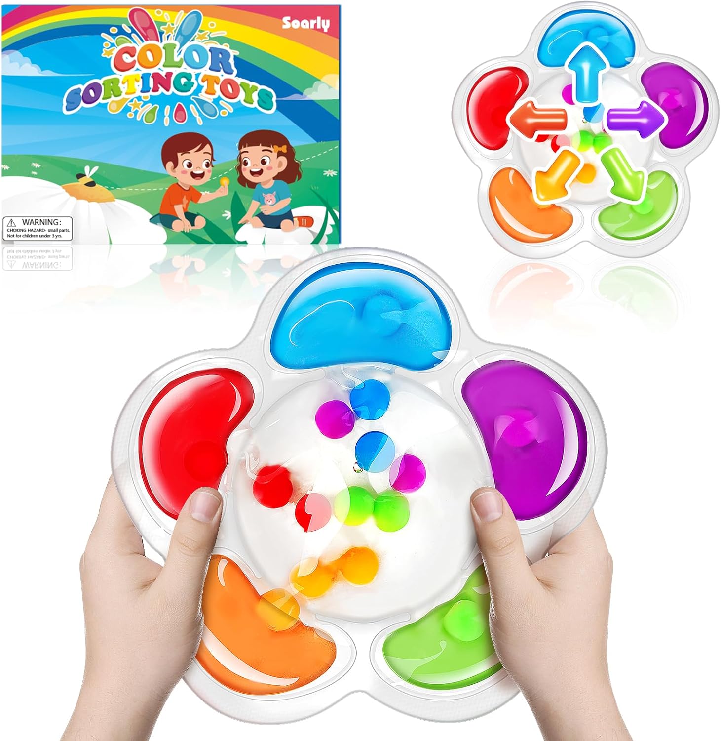 Amazon.com: Color Sorting Toys for Toddlers 1-3, Travel Toys Gift for ...