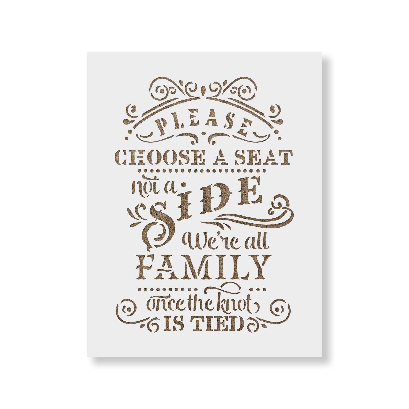 Buy Wedding Family Stencil Template for Walls and Crafts - Reusable ...