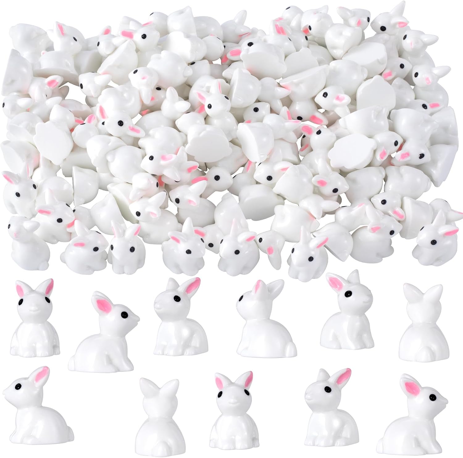 Amazon.com: PAGOW 100 Pcs Mini Resin Rabbit Miniature Figurines, Cute ...