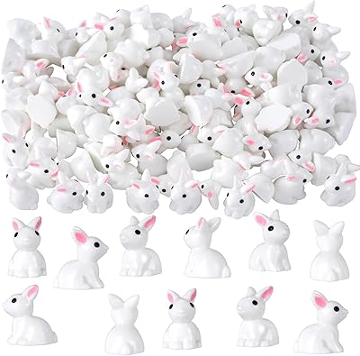 Amazon.com: Exasinine 40 Pcs Rabbit Figurine Miniature Rabbits Mini ...