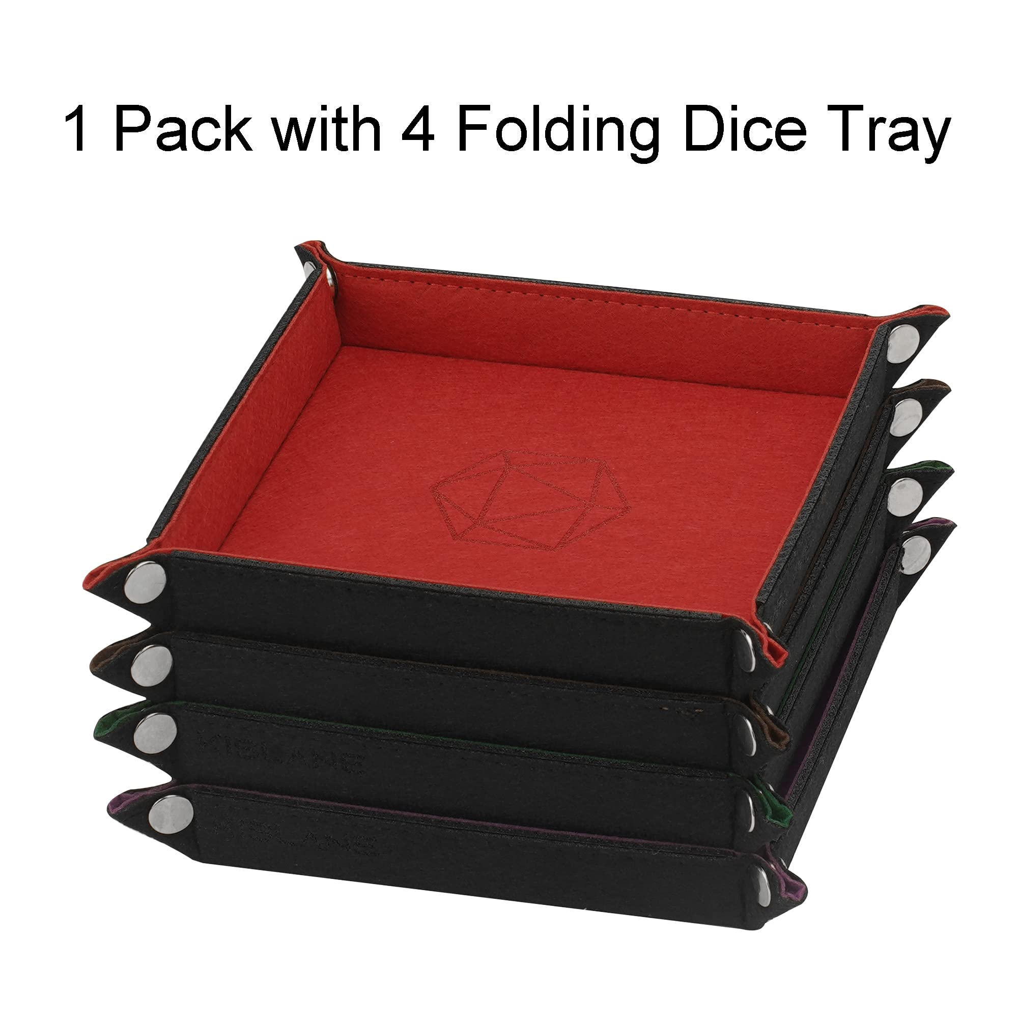 Snapklik.com : KISLANE Folding Dice Tray, 4-Piece Set - Felt Dice ...