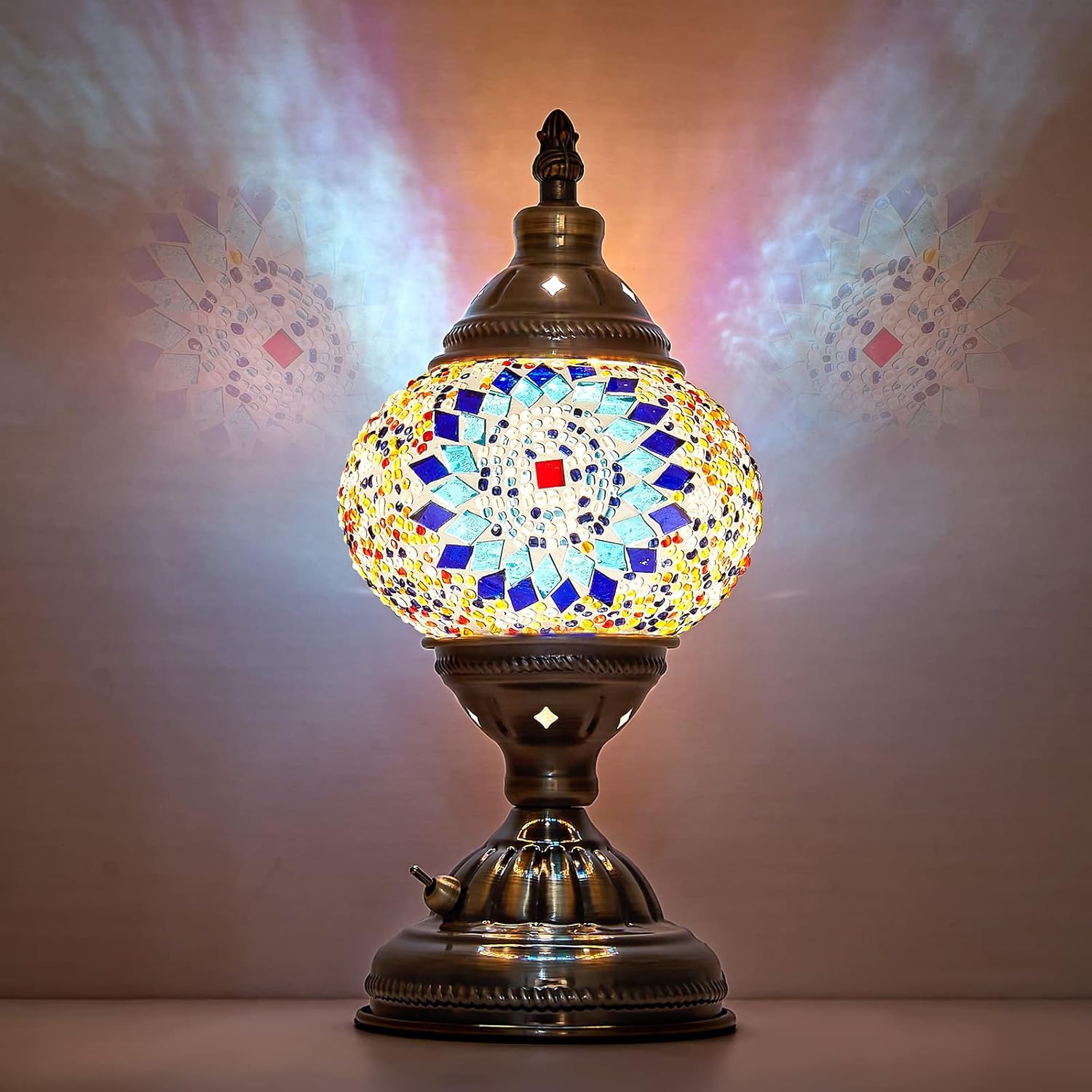 Amazon.com: Yarra-Decor Turkish Moroccan Lamp with Bronze Base Handmade ...