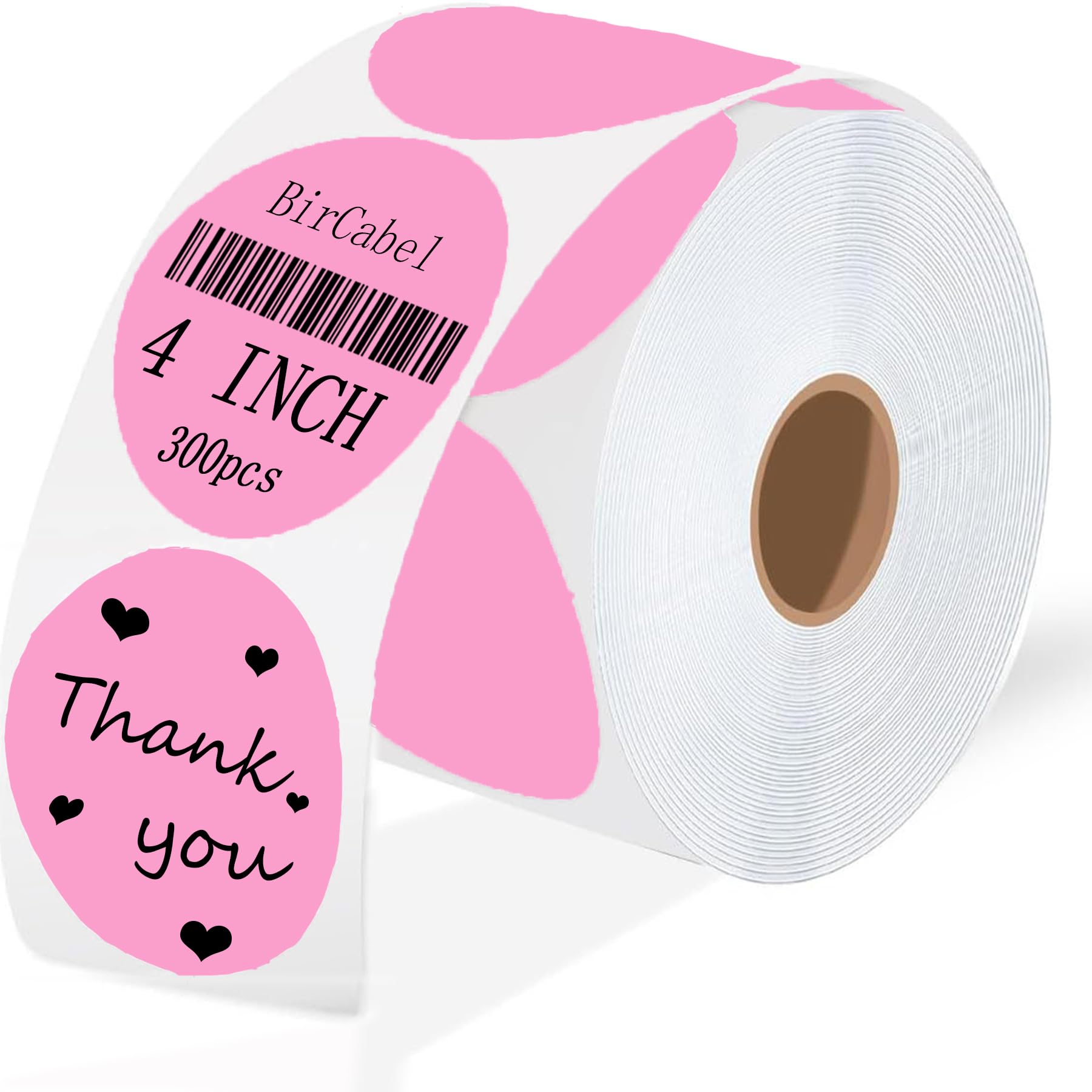 Amazon.com: 4 Inch Large Pink Circle Thermal Sticker Labels, Self ...