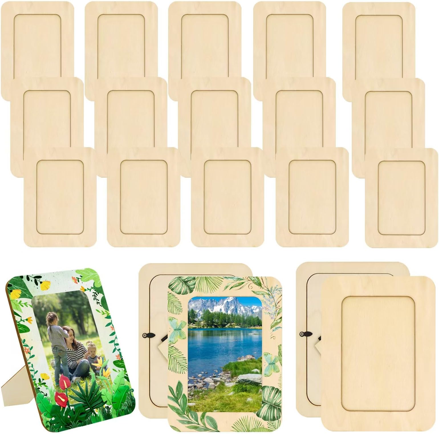 Amazon.com: 12-Pack Wooden Picture Frames for 5x7 Photos Quatrefoil ...
