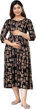 Vinny's Creation Gudda Guddi Printed Breastfeeding Maternity Dresses ...