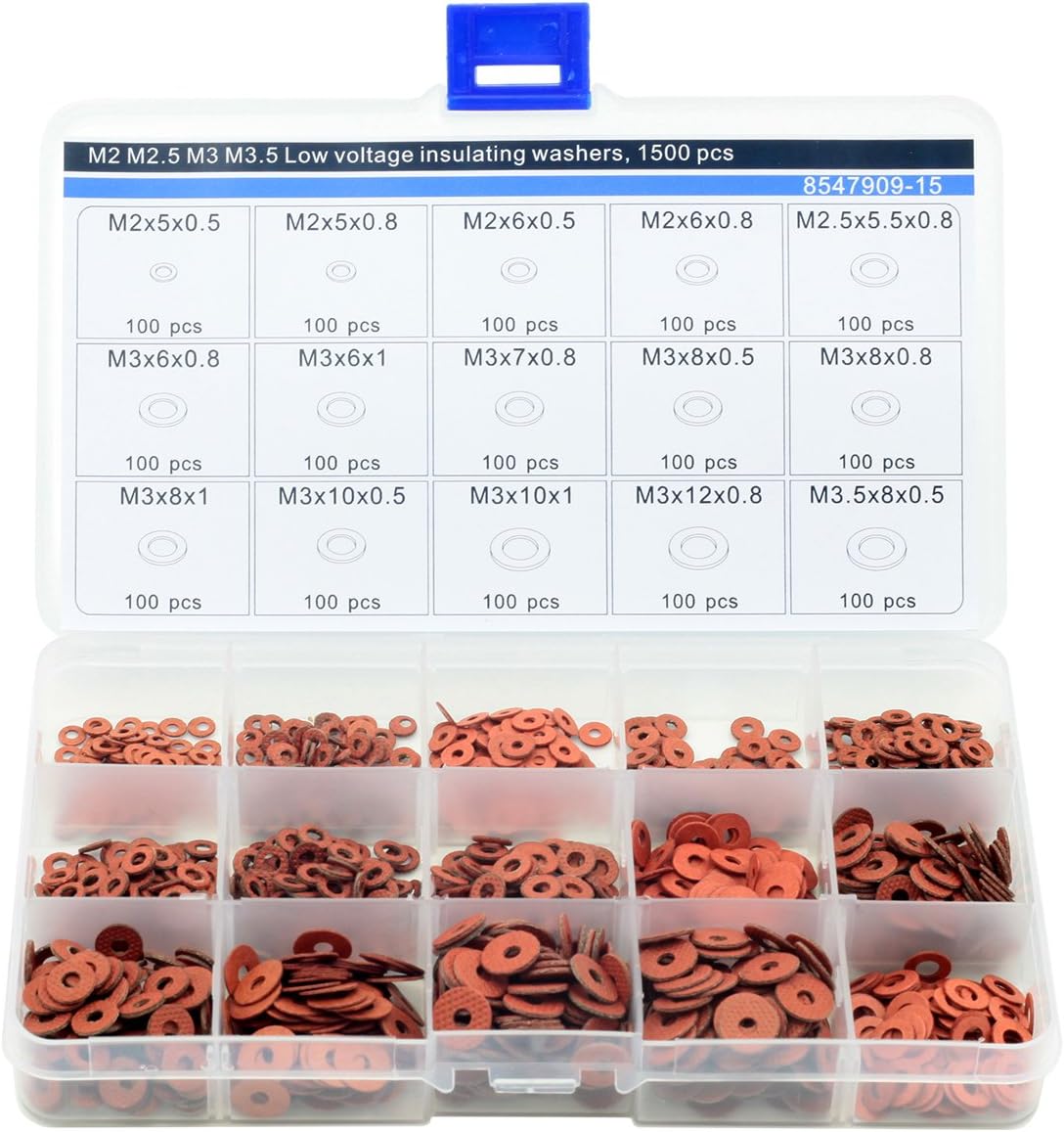 Amazon.com: Insulating Washers M2 M2.5 M3 M3.5, 15 Size, 1500 pcs ...
