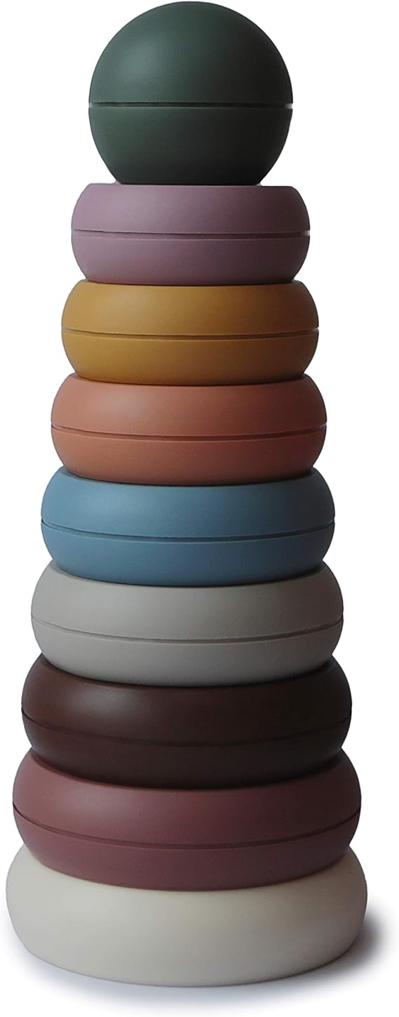 Amazon.com: mushie Stacking Rings Toy | Made in Denmark (Rustic) : Toys ...
