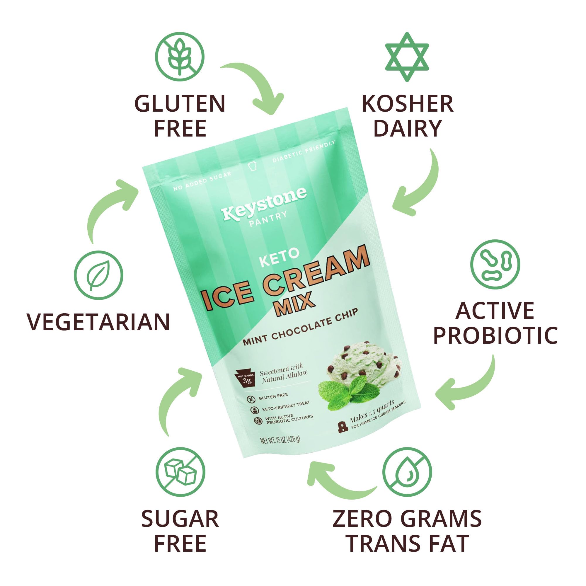Snapklik.com : Keystone Pantry Keto Ice Cream Mix Mint Chocolate Chip ...