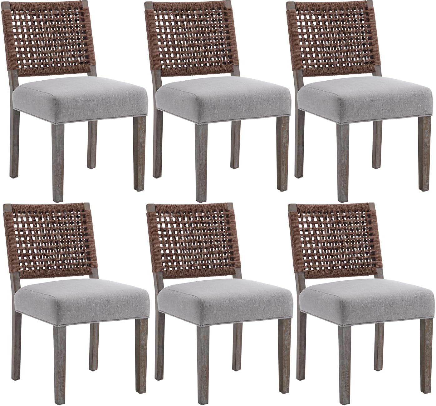 Amazon.com - Kmax Modern Farmhouse Dining Chairs Set of 6, Rustic ...