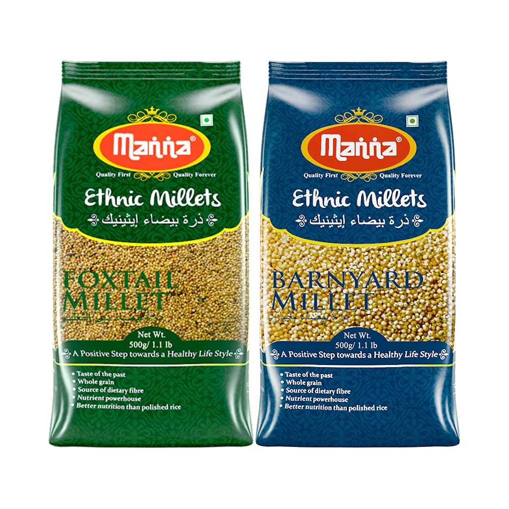 Manna Millets 1Kg Combo Pack of 2 | Natural Grains | Unpolished Millets ...