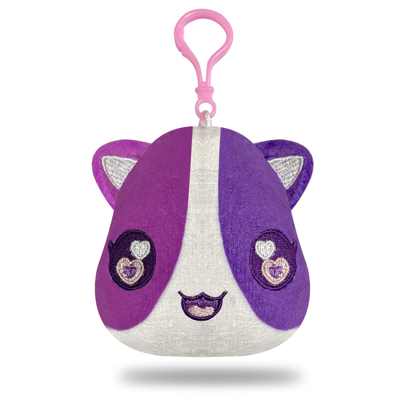 Amazon.com: DUUGER MeeMeow Purple Heart Cat Plush Keychain Stuffed ...