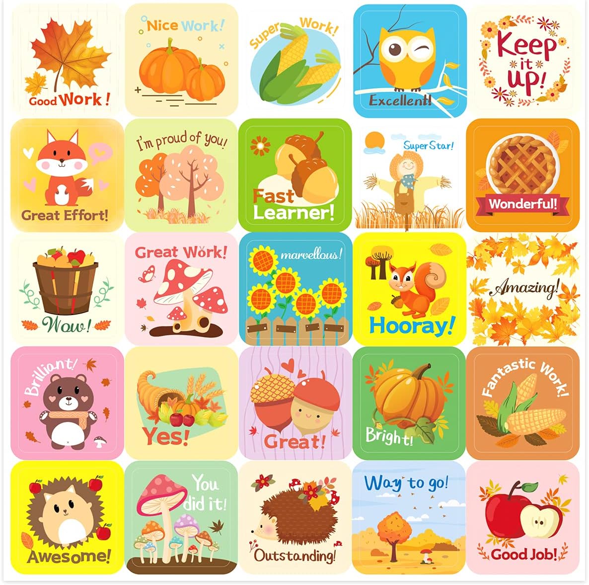 Amazon.com: ceiba tree Fall Stickers for Kids Thanksgiving Motivational ...