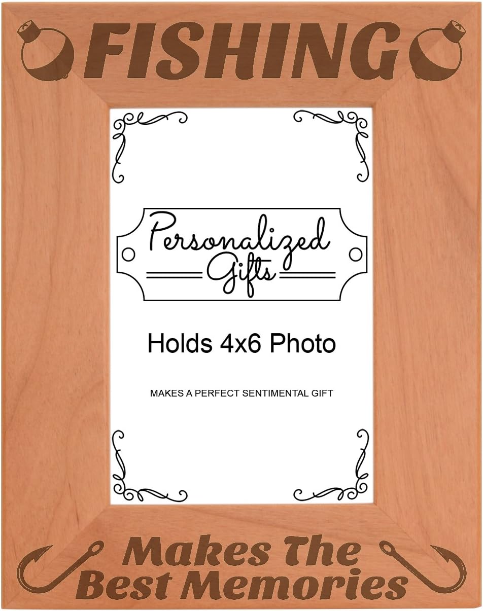 Amazon.com - Fishing Picture Frame Wood Photo Frame for Friends Men ...