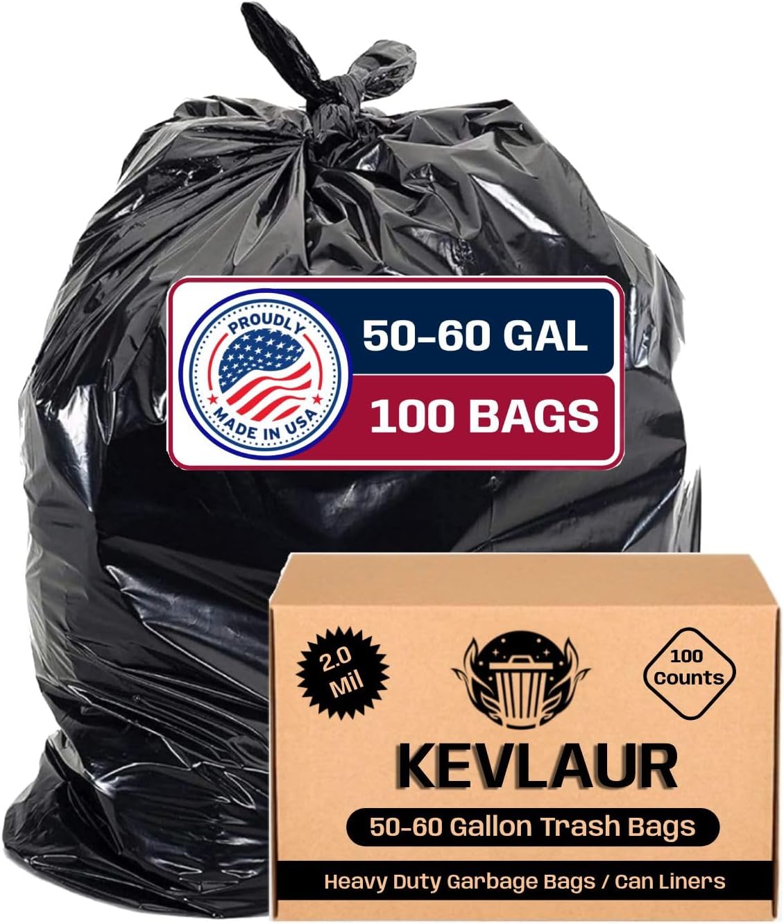 Amazon.com: 55-60 Gallon Trash Bags Heavy Duty - Bulk 150 Pack Large ...