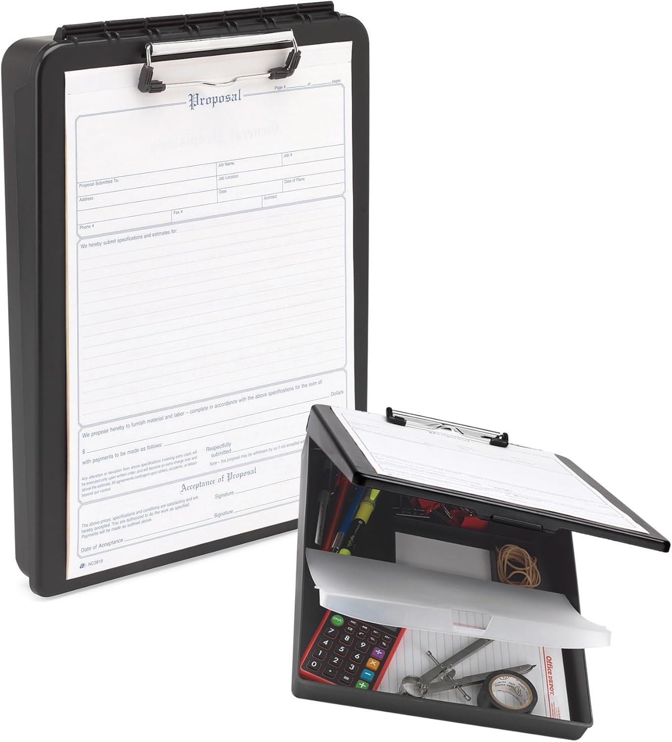 Amazon.com : Office Depot Binder Box Storage Clipboard, 8 1/2in. x 12in ...