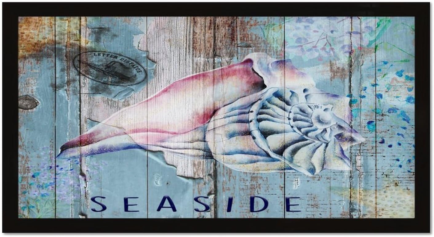 Amazon.com: Nautical Beach Ocean Theme Underwater Wood Framed Printed ...