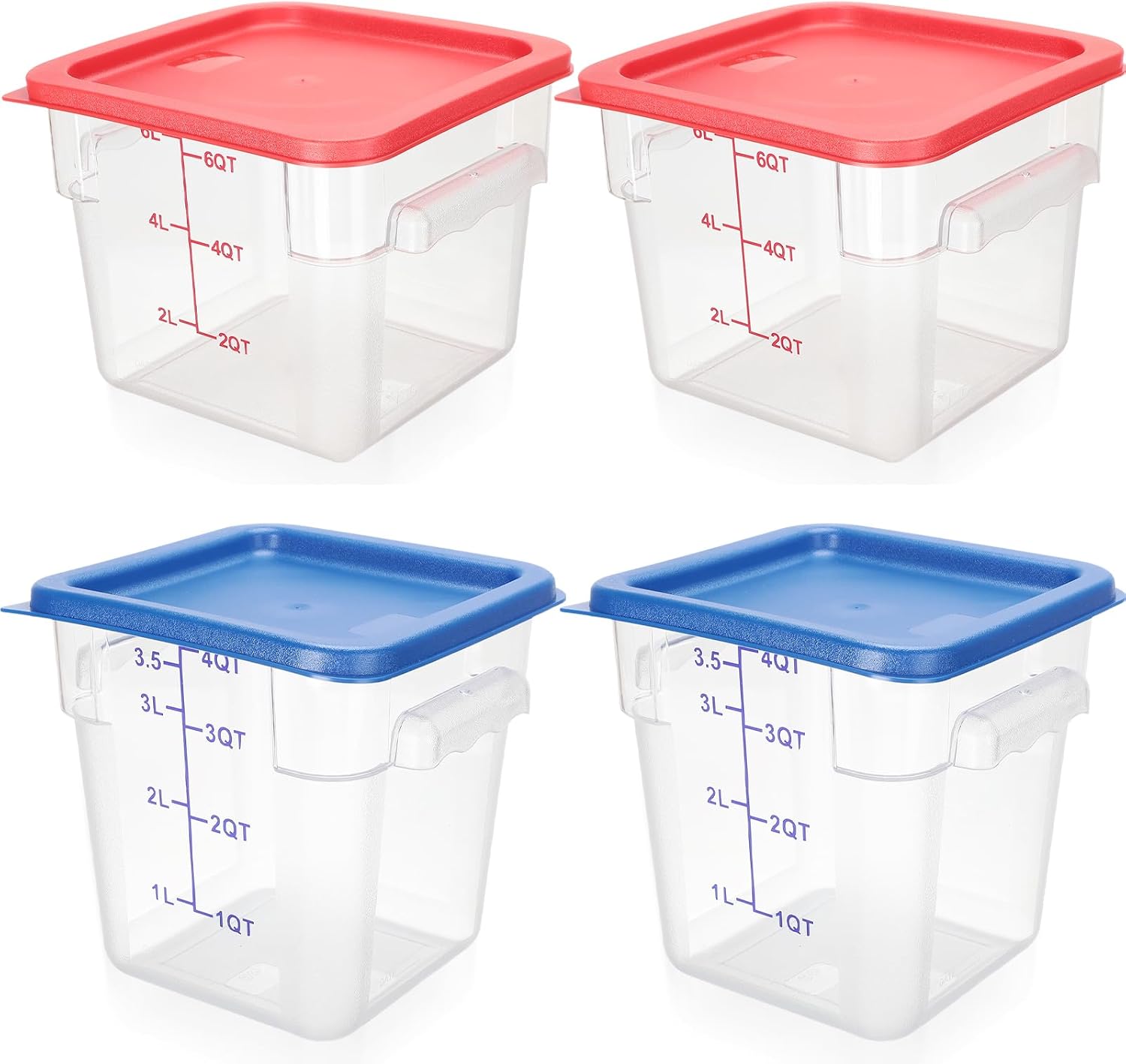 Amazon.com: Lallisa 4 Pcs Food Storage Containers with Scales 4 qt and ...