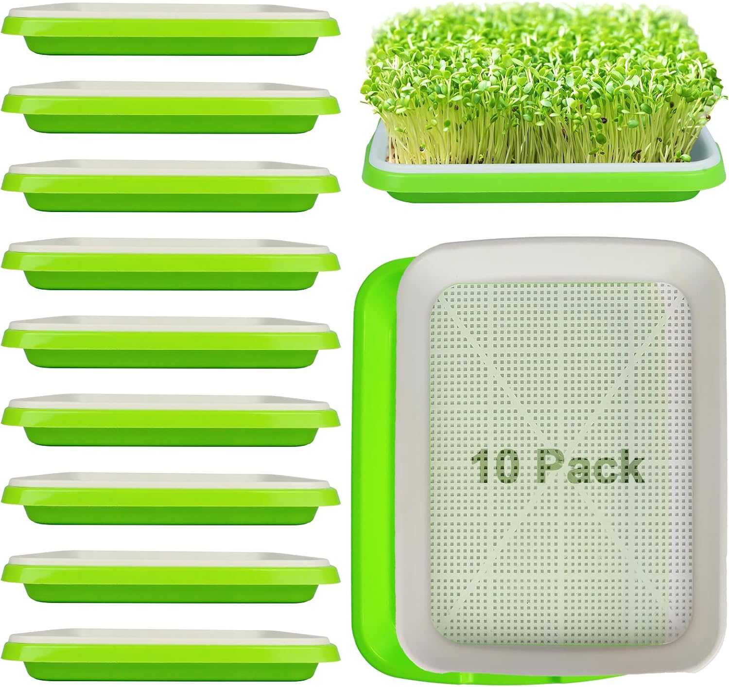 Amazon.com : VUAOHIY 10-Pack Seed Sprouter Tray Microgreens Growing Kit ...