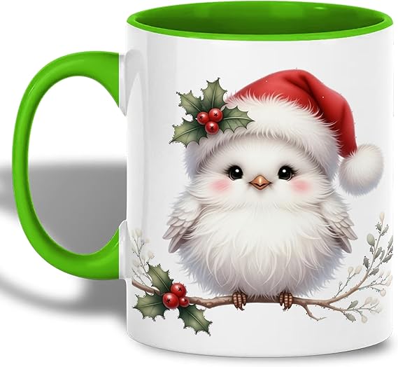 Amazon.com: FOLISSE White Christmas Bird Coffee Mug, Cute Santa Mug ...