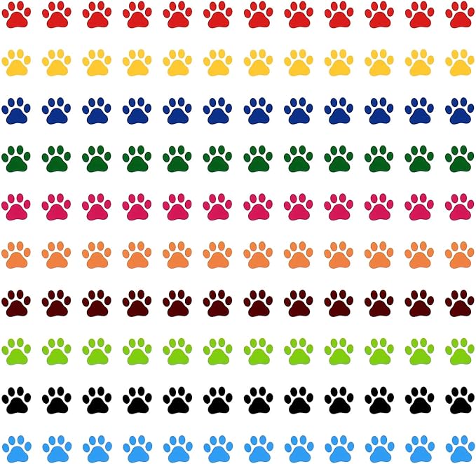 Amazon.com: Geyee 3000 Multicolor Paw Print Stickers for Kids, Dog ...