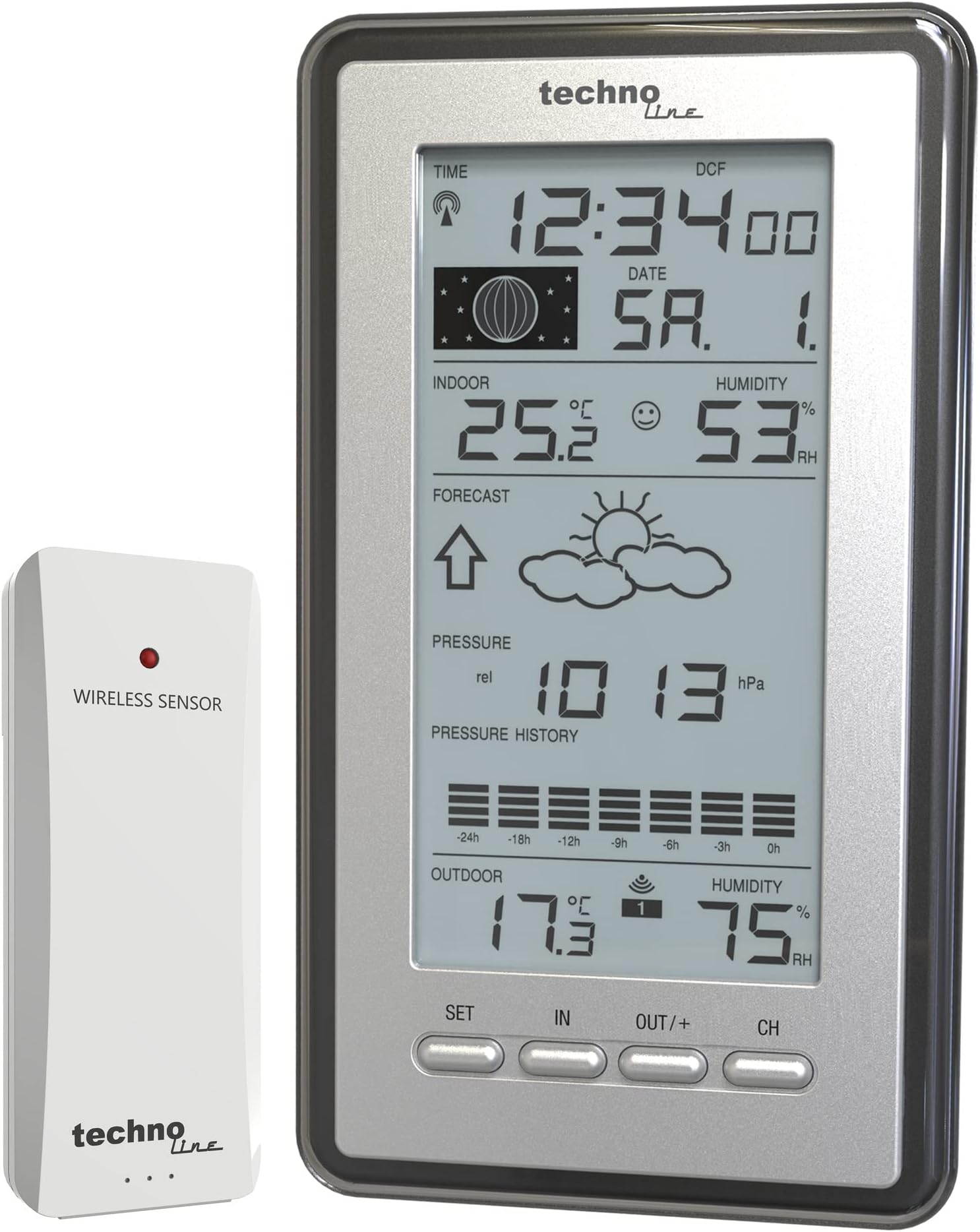 Technoline WS 9040-IT Weather Station - Silver/Grey : Amazon.co.uk: Garden