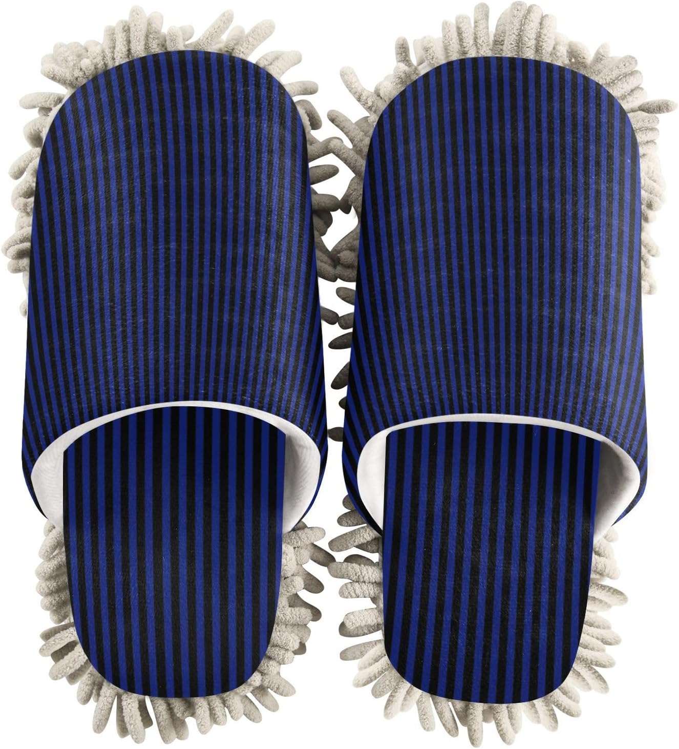 Amazon.com: FLildon Microfiber Cleaning Slippers Navy Black Stripes ...