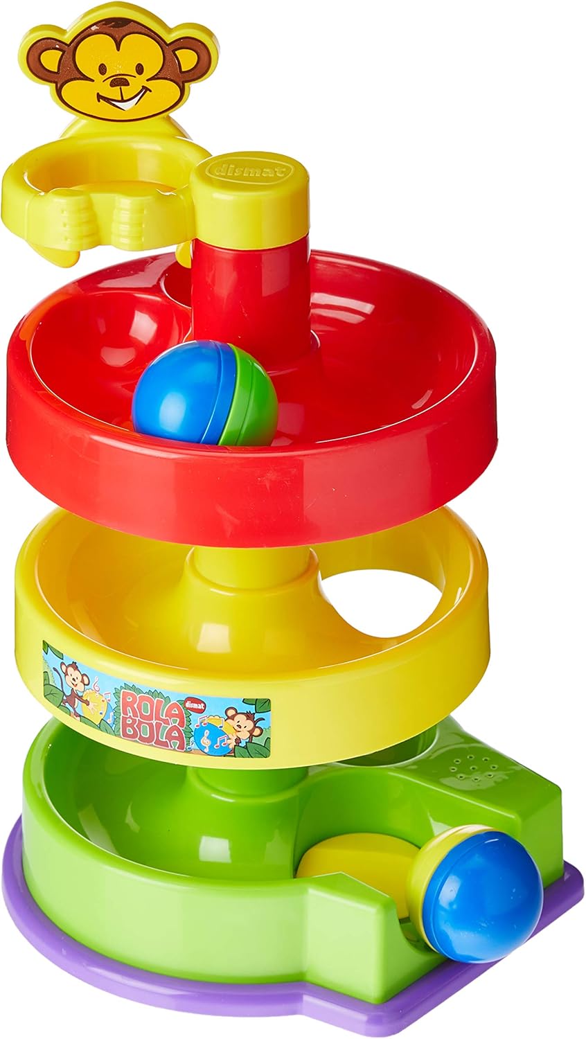 Brinquedo Educativo Rola Bola 03 Pcs - 01 Unidade Dismat Multicor ...