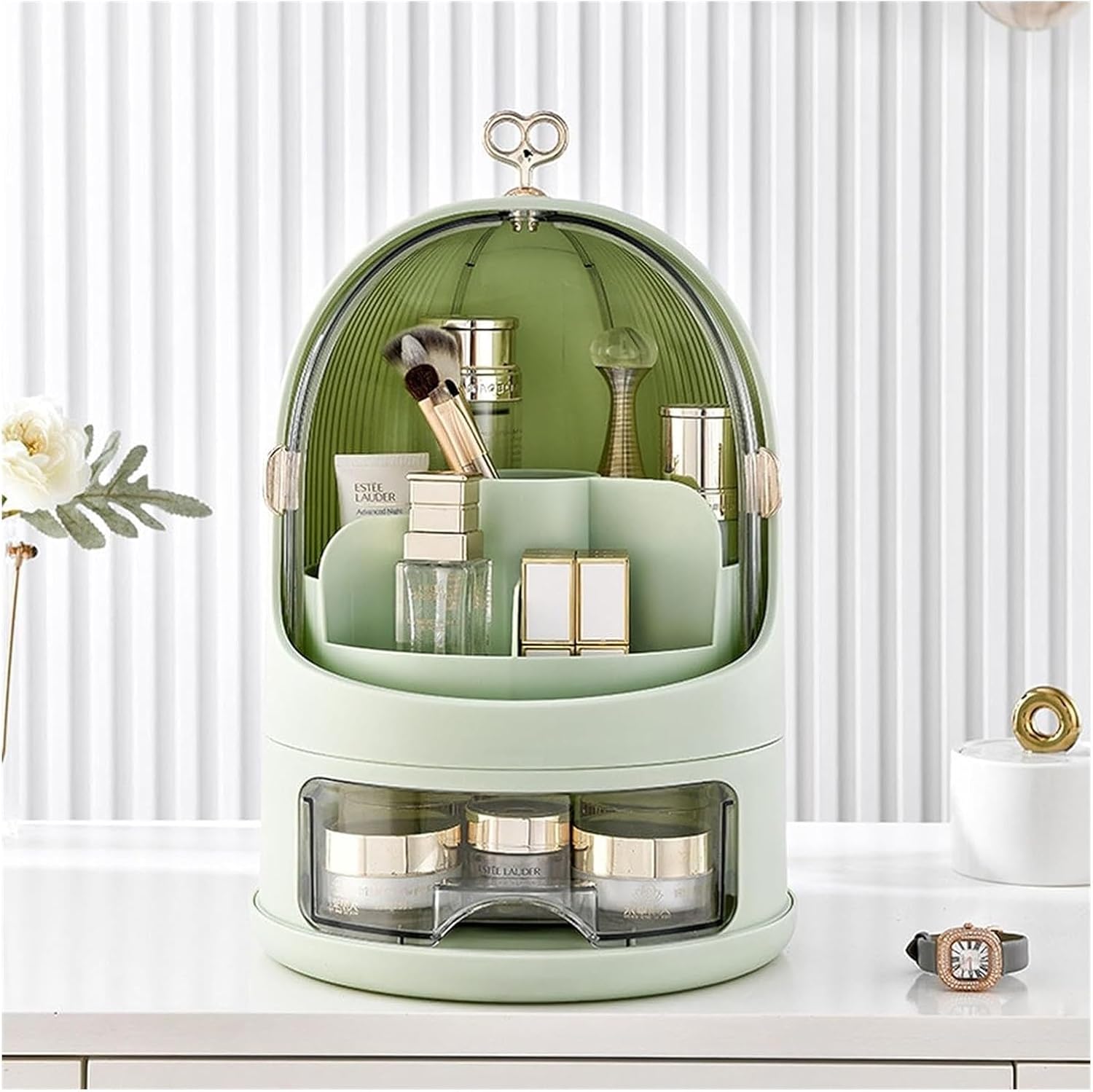 Amazon.com: Makeup Organizer,360 Degree Rotating Cosmetics Display Case ...