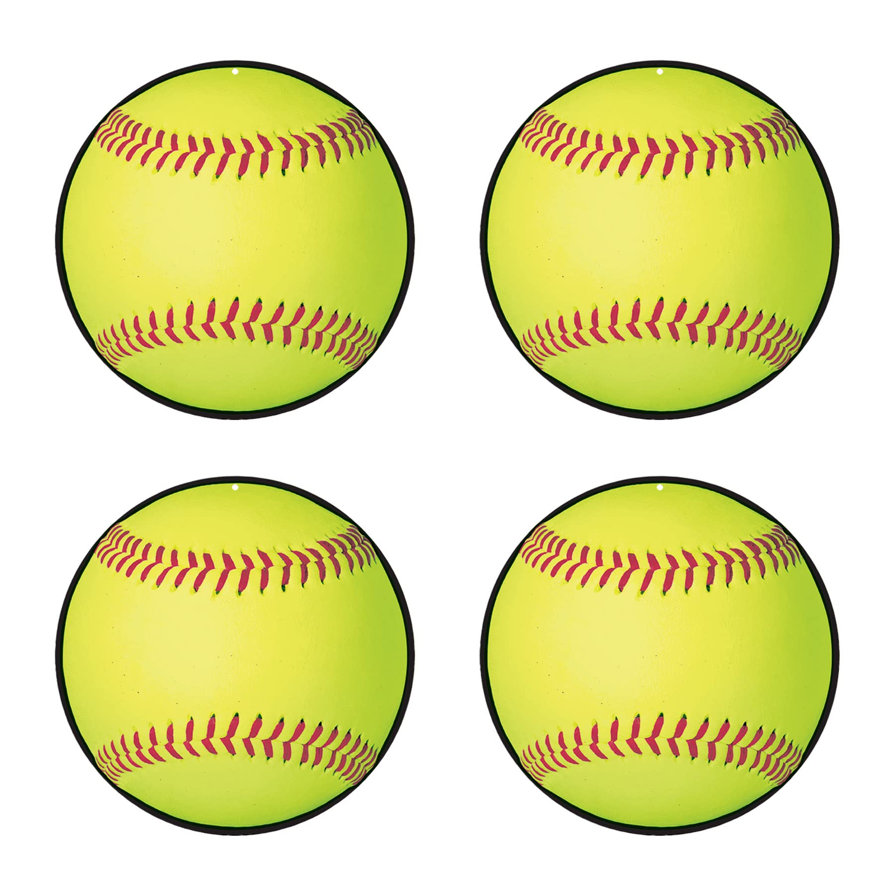 Amazon.com: Beistle 4 Piece Paper Softball Decorations Cut Outs for ...