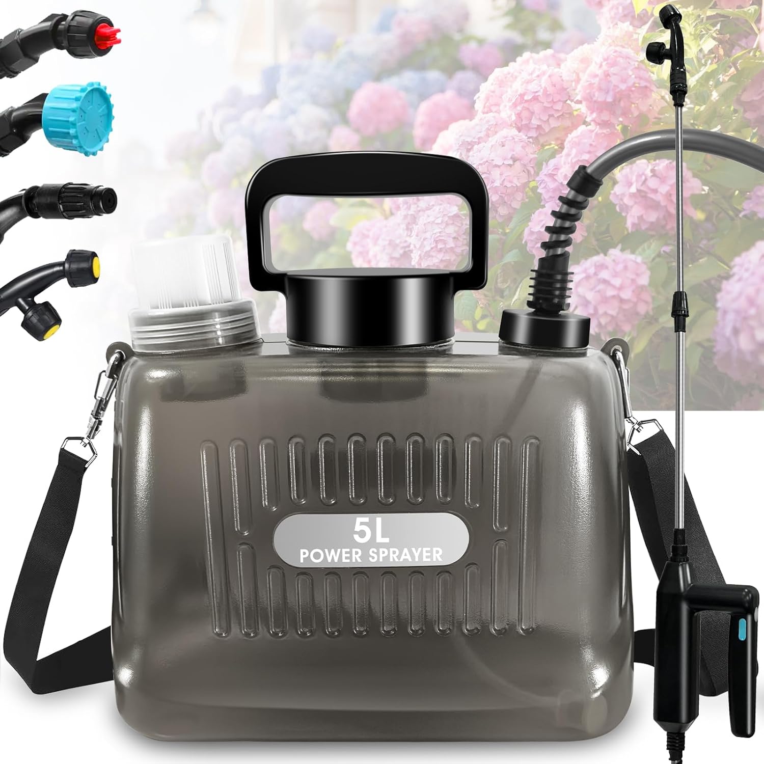 Amazon.com : Battery Powered Garden Sprayer with 4 Mist Nozzles ...