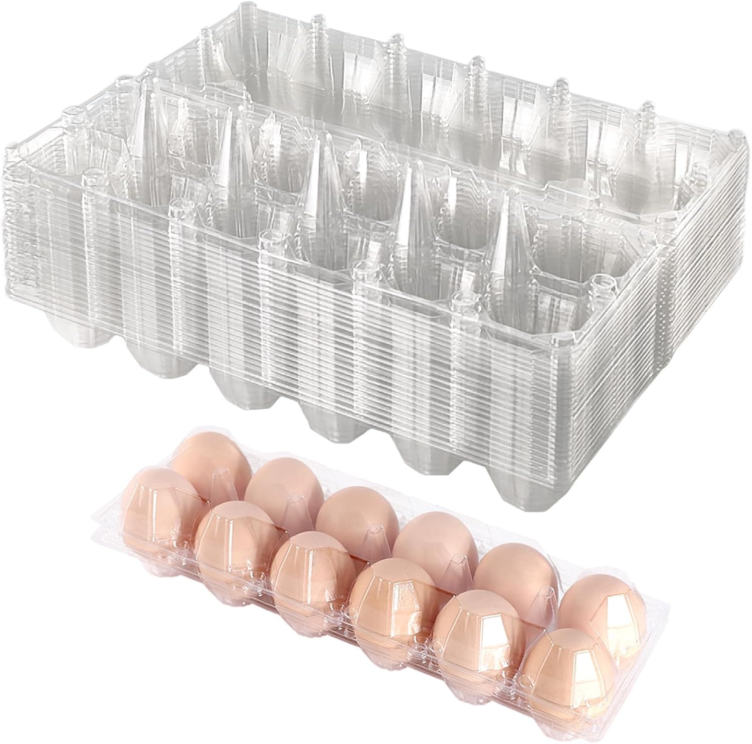 Amazon.com: Septo 2 x 6 Plastic Egg Cartons for 12 Eggs,50 Pcs Egg ...