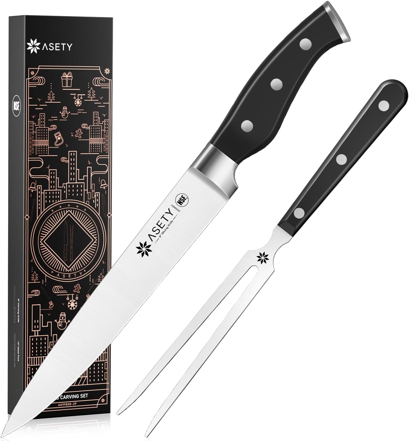 Amazon.com: Carving Knife and Fork Set - with 8" Carving Knife &8 ...