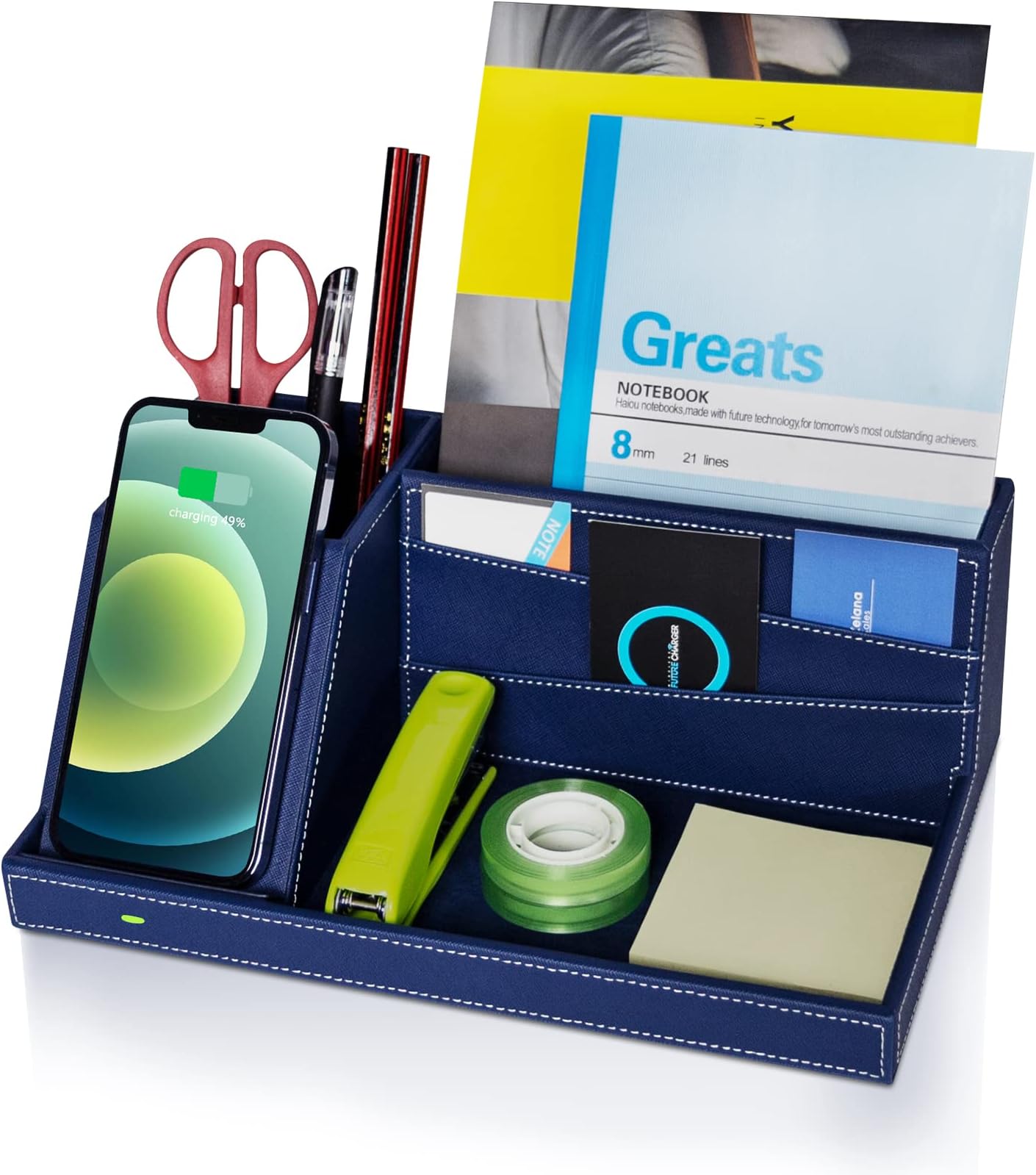 Amazon.com: Desk Organizer with Charging Station, Nightstand Organizer ...