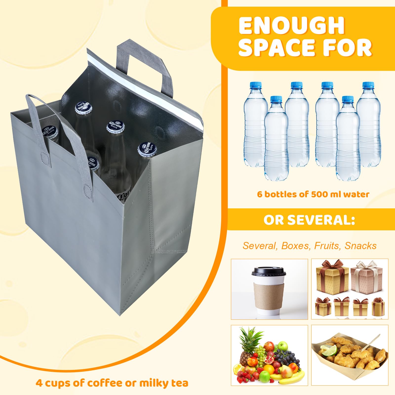 Snapklik.com : Hushee 200 Pcs Insulated Take Out Bags Bulk Thermal ...