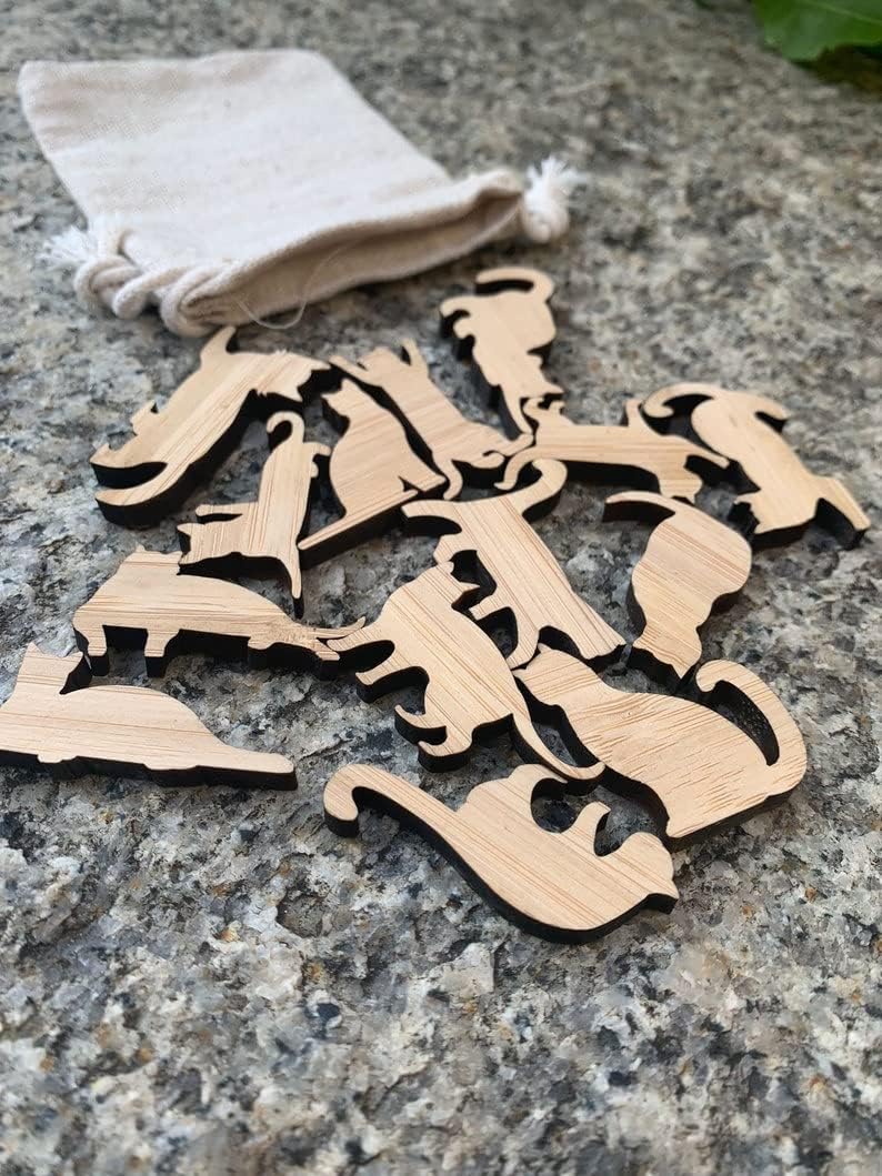 Stack The Cats! Cat Lover Gift Puzzle Game – Bag of 14 mini wooden cats ...