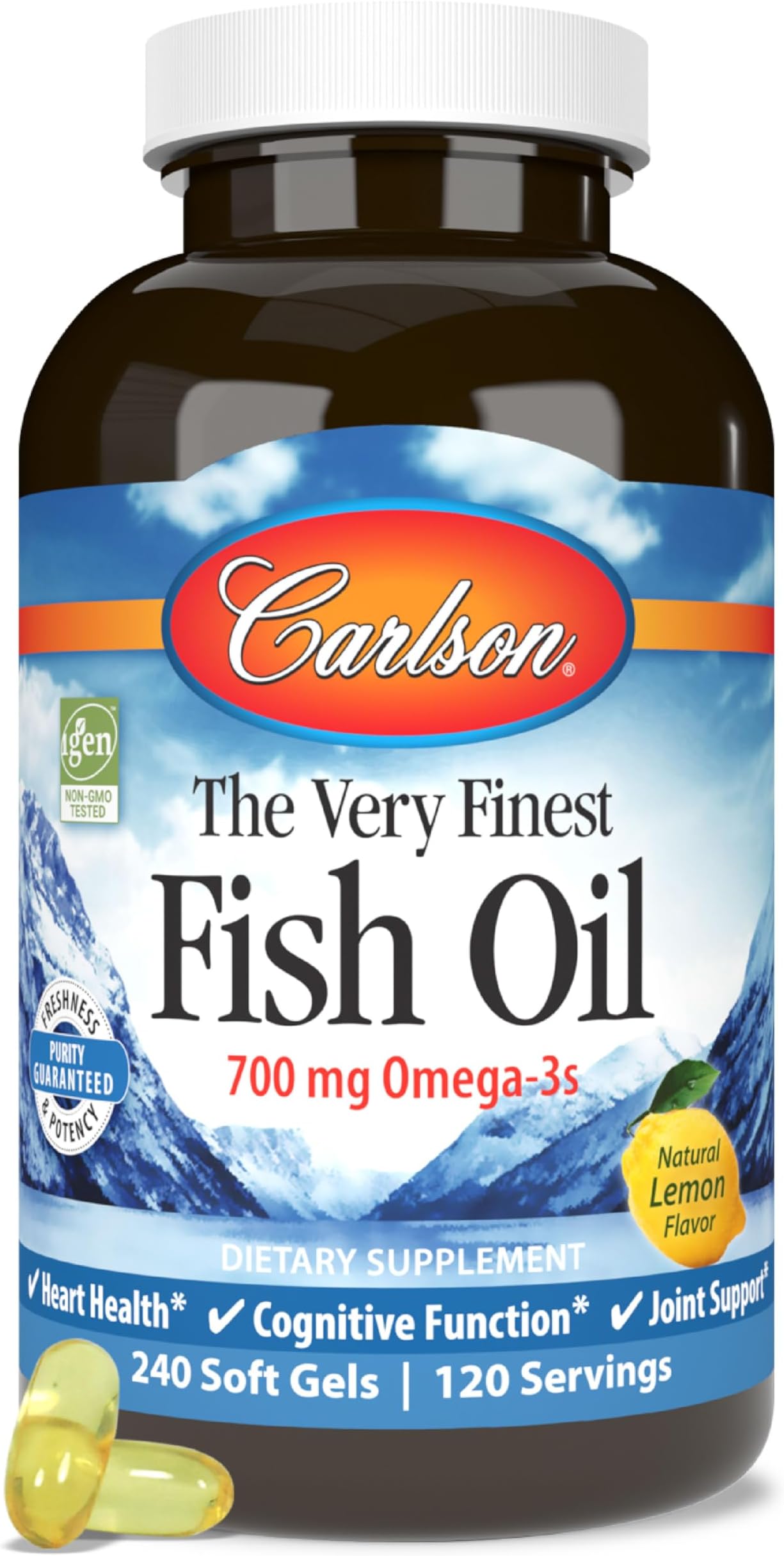 Amazon.com: Carlson - The Very Finest Fish Oil, 700 mg Omega-3s ...