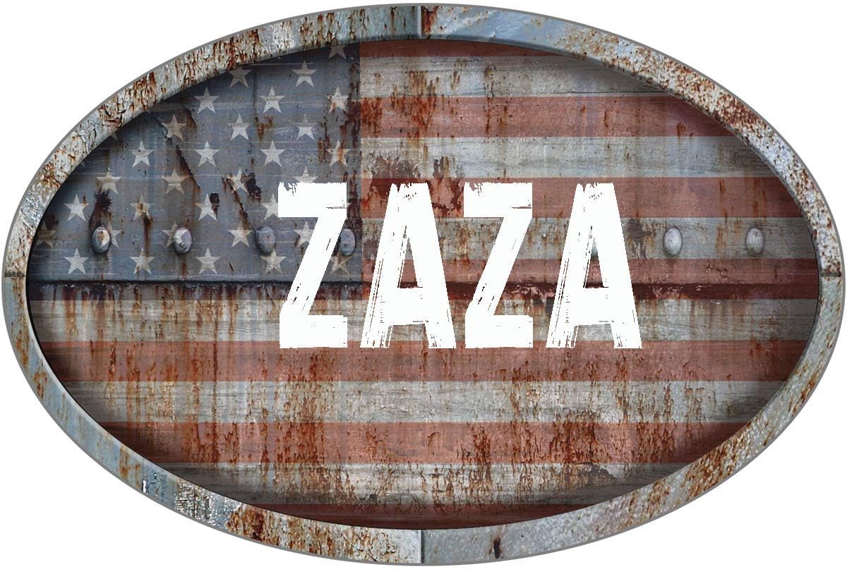 Amazon.com - Zaza Patriotic American Flag Rusty Rustic Metal 6" Oval ...
