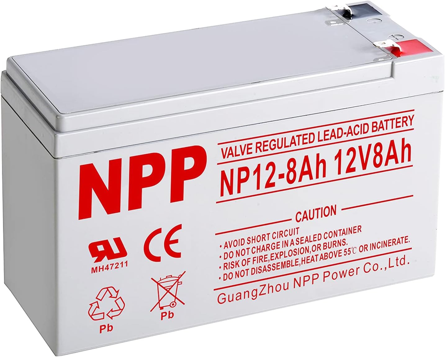 Amazon.com: NPP 12V-8Ah F1 12V 8Ah Rechargeable Sealed Lead Acid 12V ...