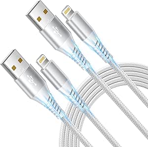 Aioneus Lightning Cable [2Pack 2M], iPhone Charger Cable MFi Certified ...