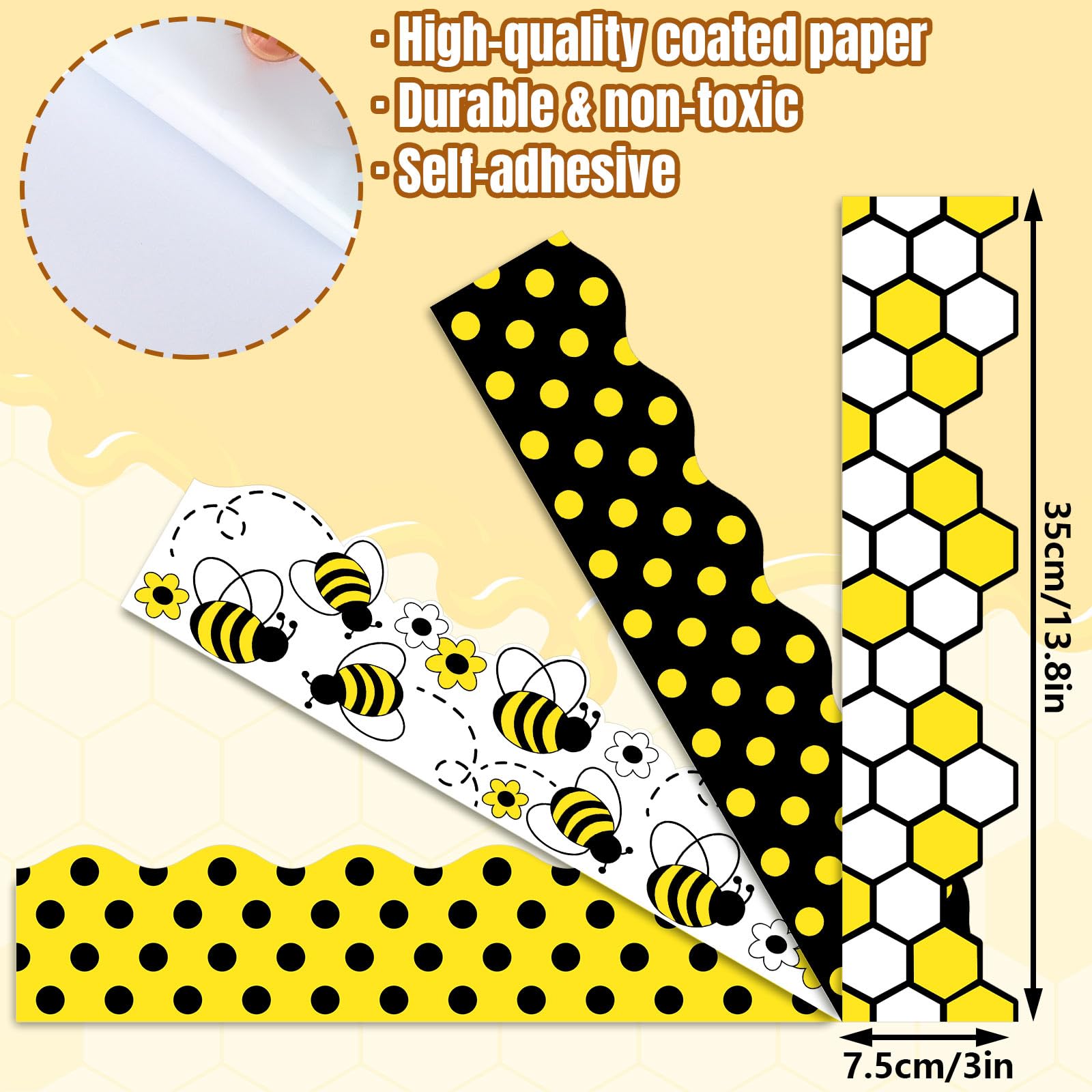 Yellow Bulletin Board Borders Whaline 69ft Bee Bulletin Board Borders ...