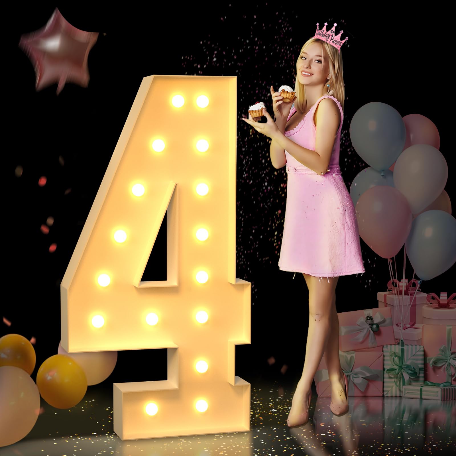 Snapklik.com : Imprsv 5FT Light Up Marquee Numbers For 40th Birthday ...