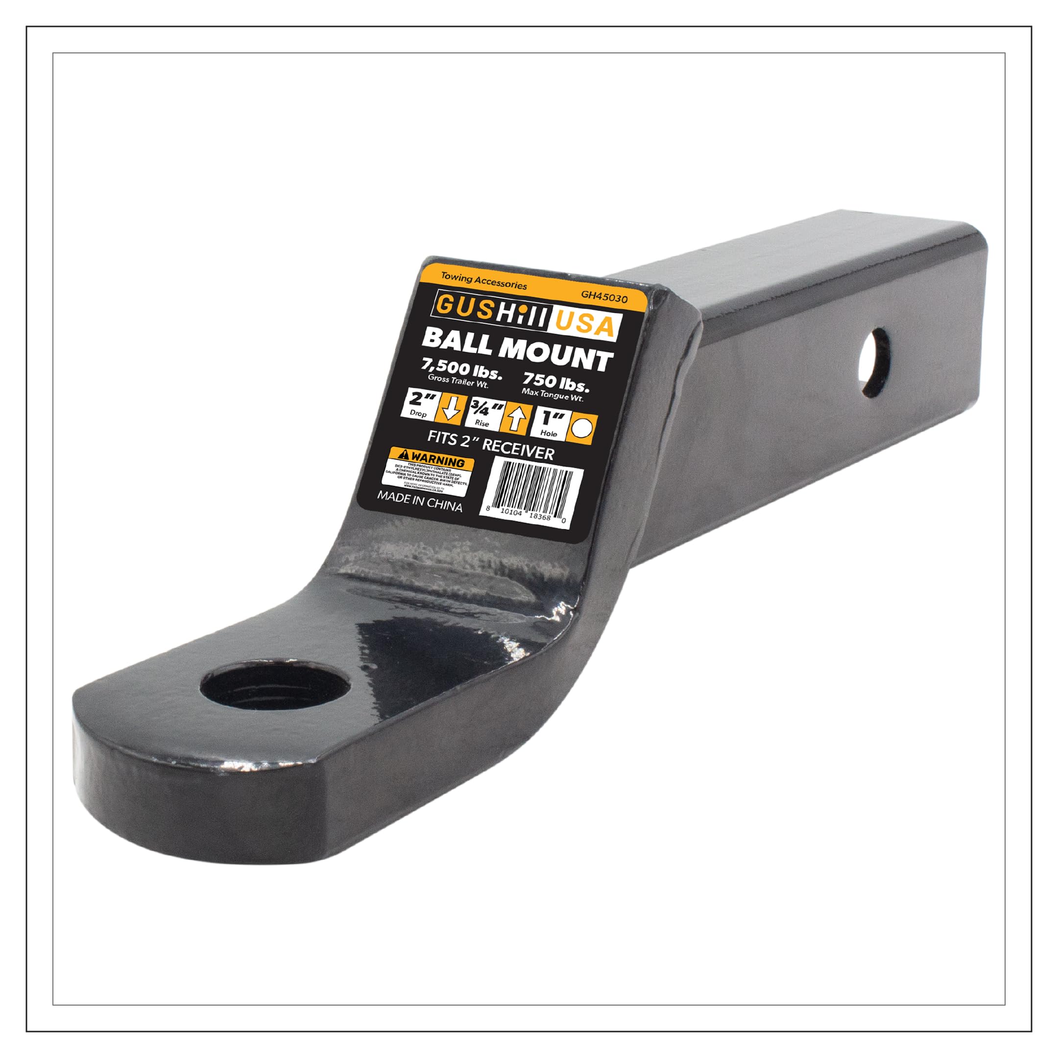 Amazon.com: GusHIll USA GH 45030 Trailer Hitch Ball Mount, Fits 2-Inch ...