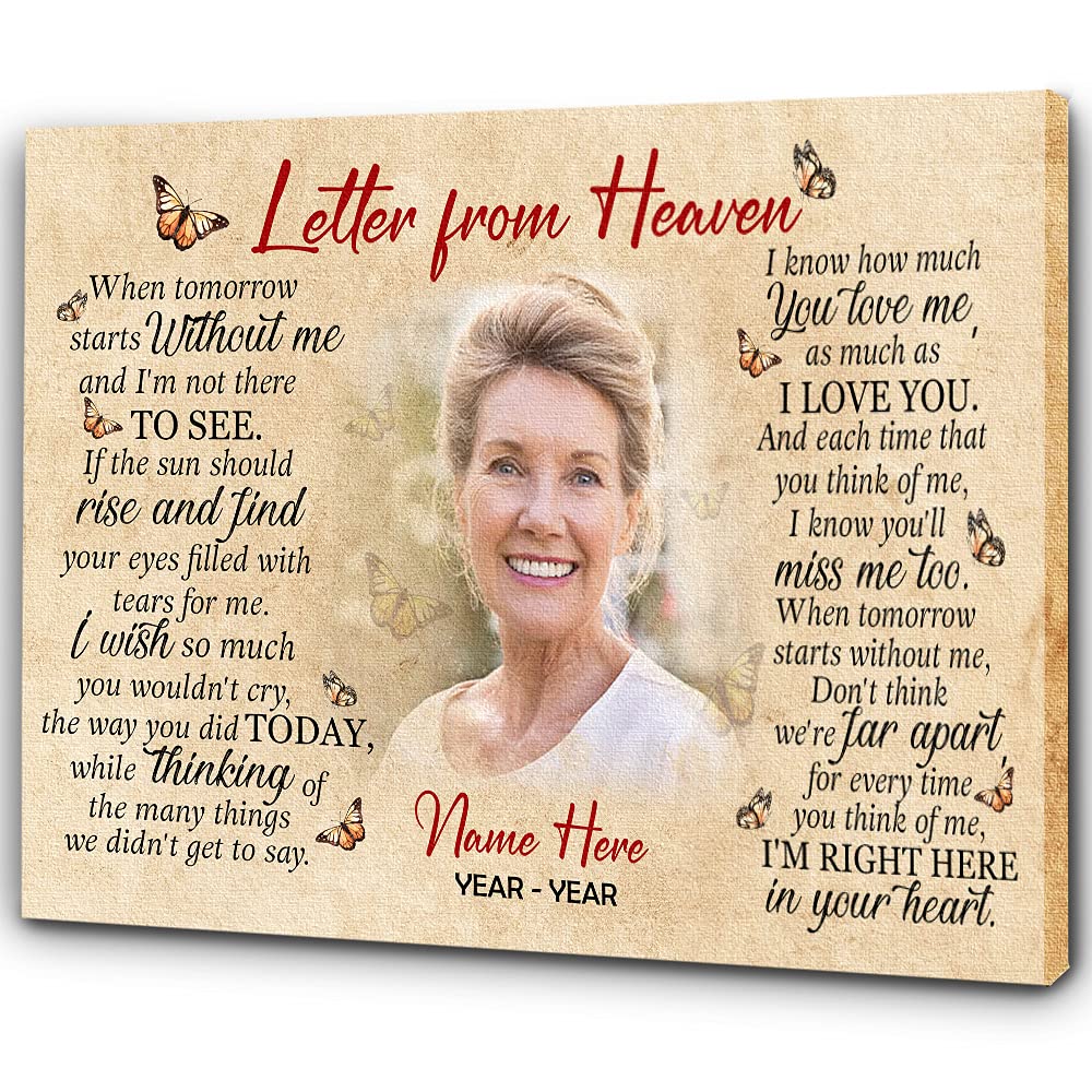 Buy Personalized Memorial Canvas| Letter from Heaven| Memorial Gifts ...