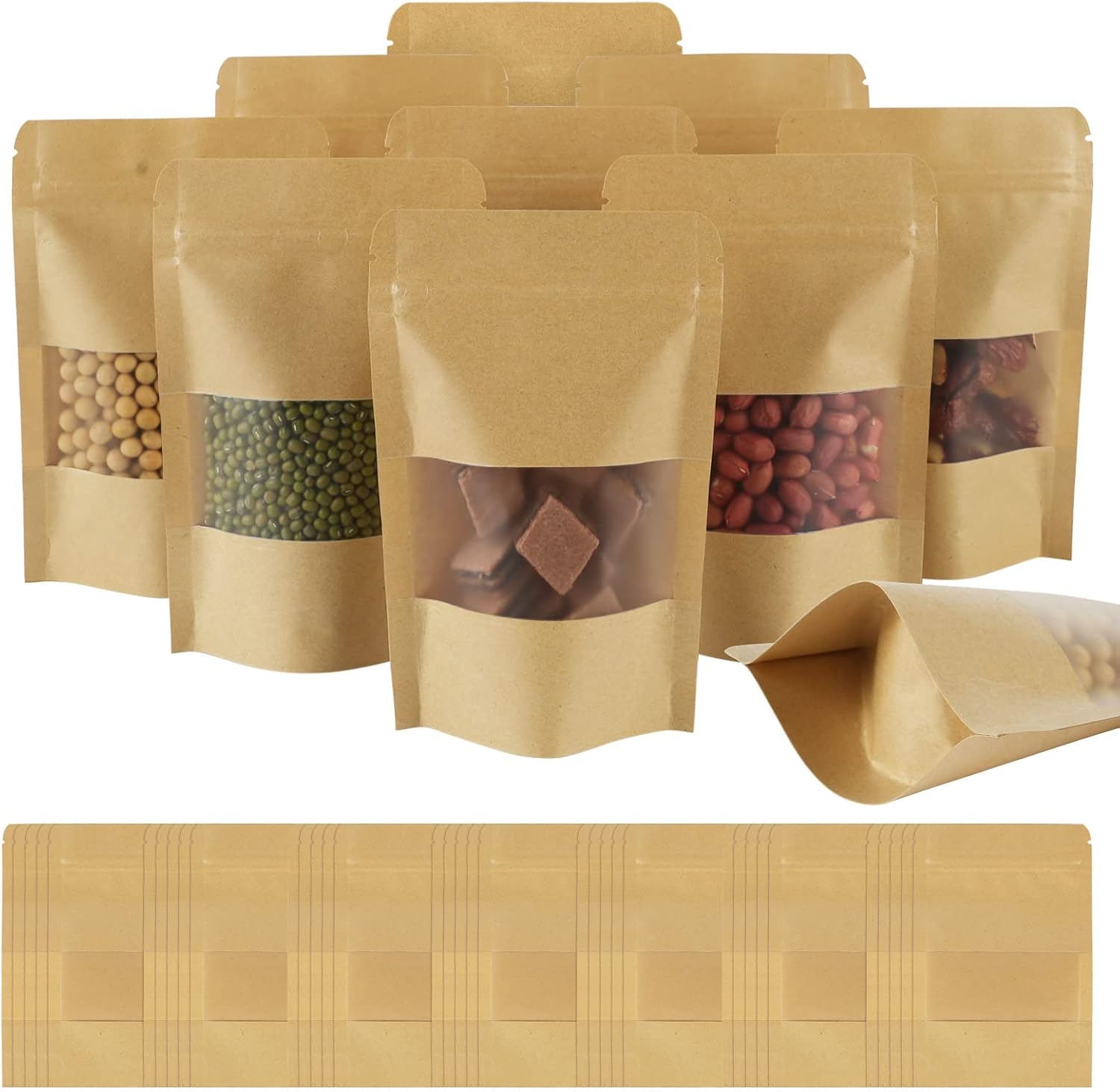 AUAUY 42PCS Sachet Alimentaire, Sac Papier Kraft avec Fenetre ...