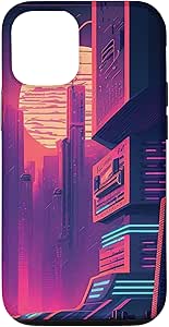 Amazon.com: iPhone 12/12 Pro Synthwave City Retrowave Futuristic Vaporwave Art Aesthetic Case ...