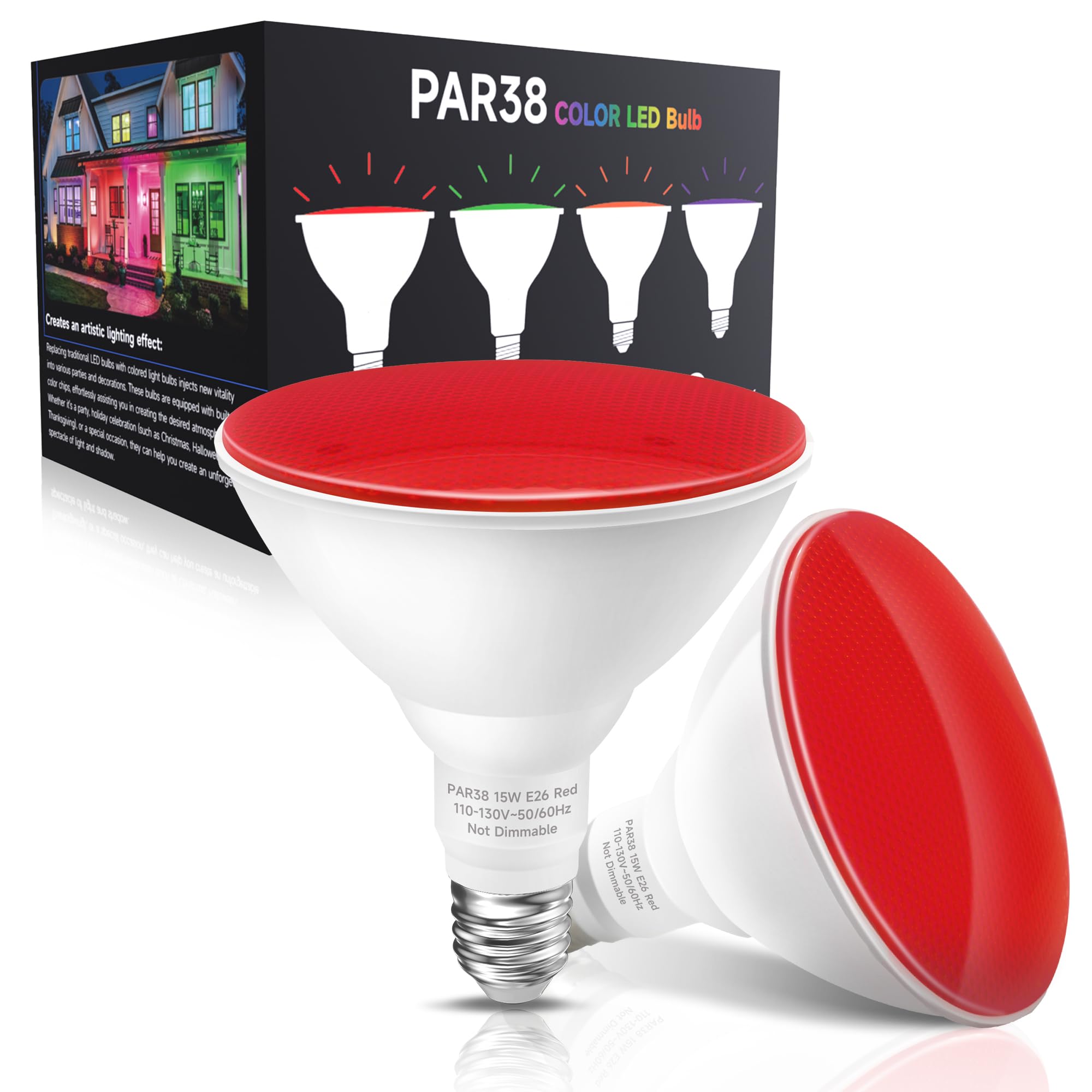 Snapklik.com : LED Flood Red Light Bulb, 15W Equivalent 150W, Par38 Red ...