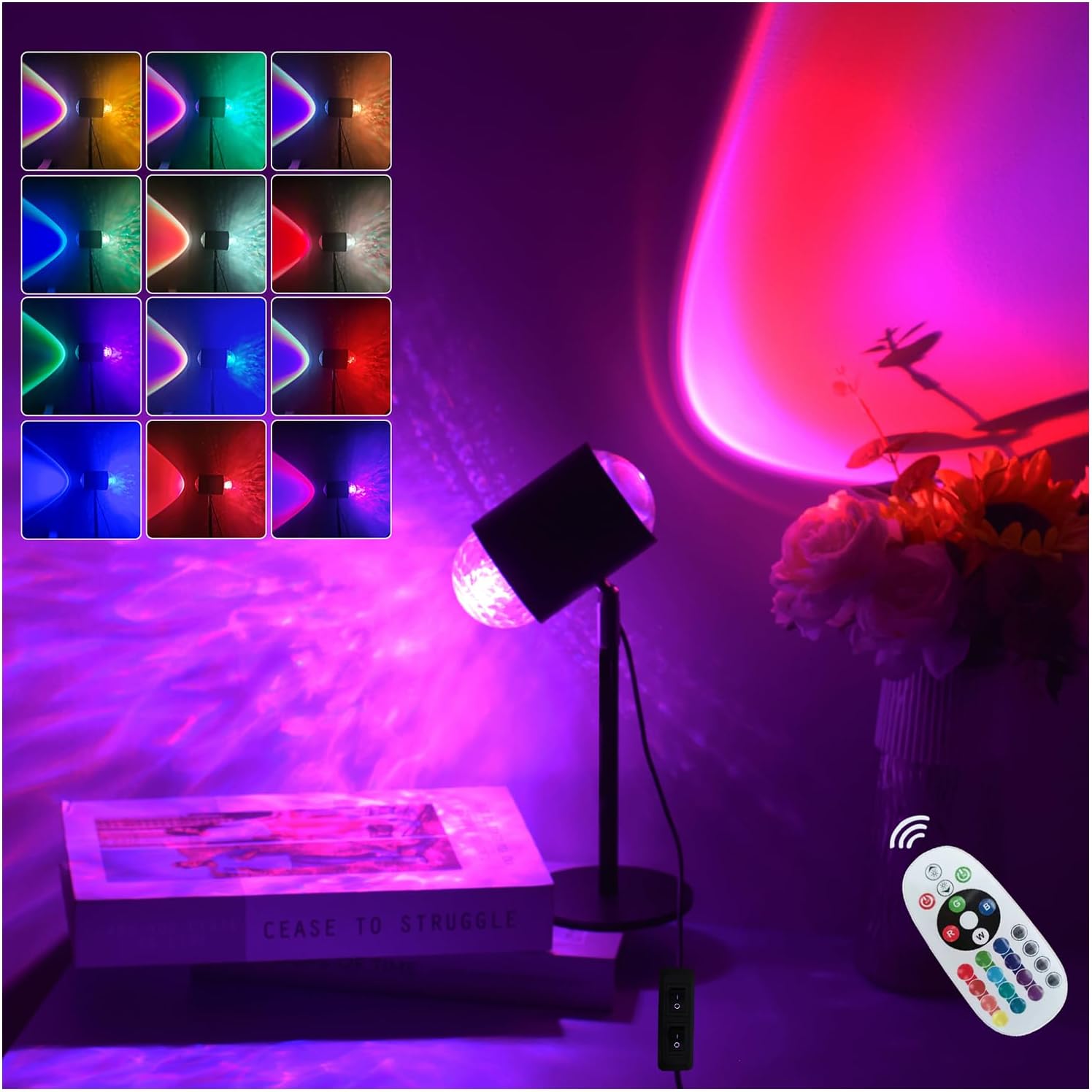 Guermok 2-in-1 Ocean & Sunset Lamp, Sunset Light Projector, DIY Water ...