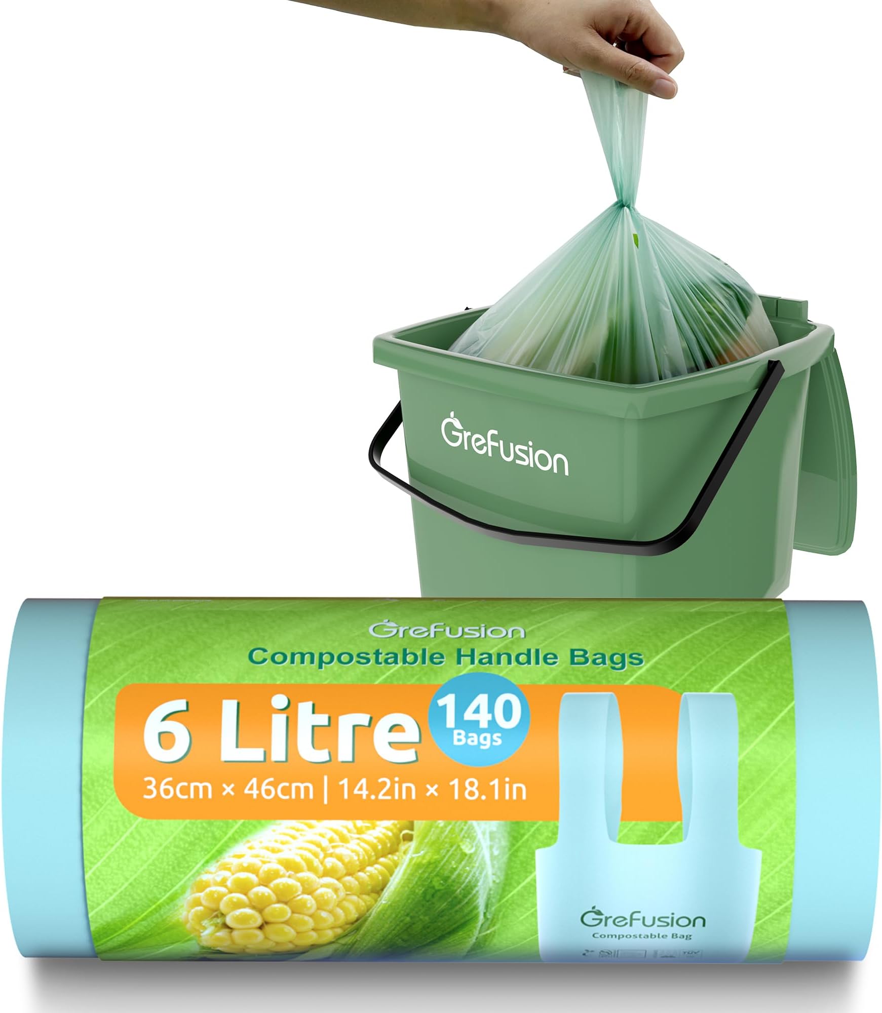 My Eco Company 5L / 6L X 150 Compostable Kitchen Food Waste Bin Bags ...