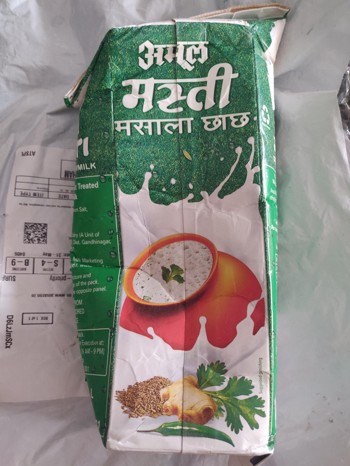 Amul Masti Spiced Butter Milk Tetra Pack, 1 Litre, Liquid : Amazon.in ...