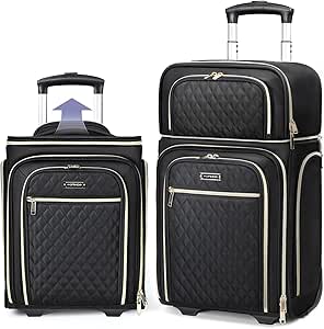 Amazon.com | Ponhog 22 Inch Softside Expandable Carry On Luggage with 2 ...